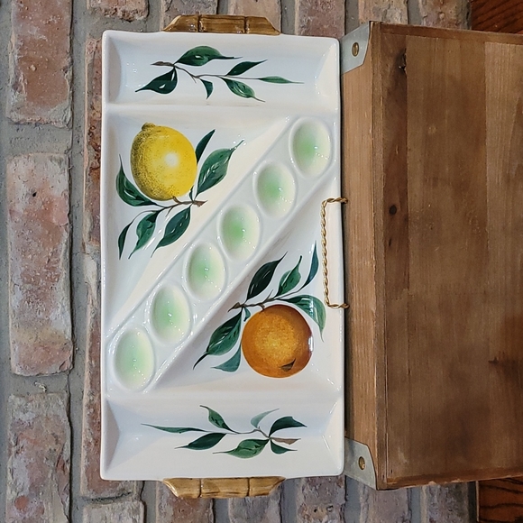 Vintage | Dining | Vintage Italian Hand Painted Divided Relish Tray ...